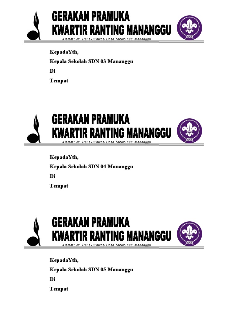 Format Amplop SIAP PRINT | PDF