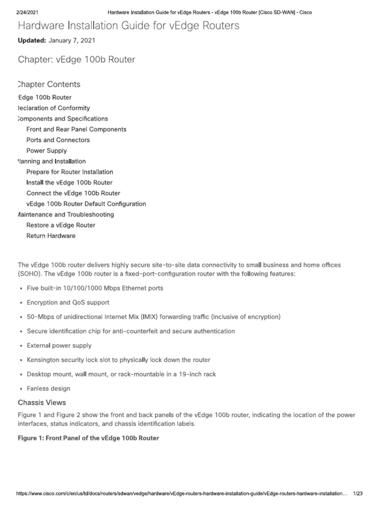 Vedge 100b Router IG | PDF | Technology & Engineering