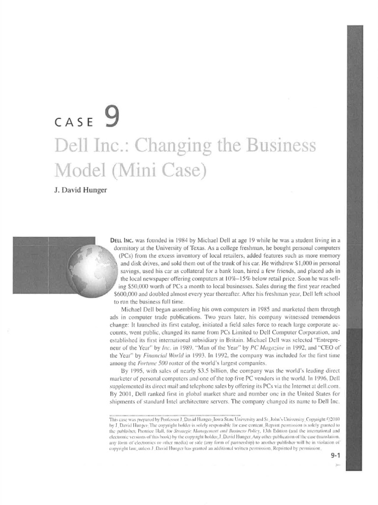 Case 9 Dell Inc Changing The Business Model | PDF