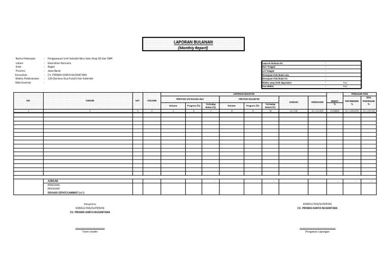 06.2 Contoh Format Laporan Progres Bulanan | PDF