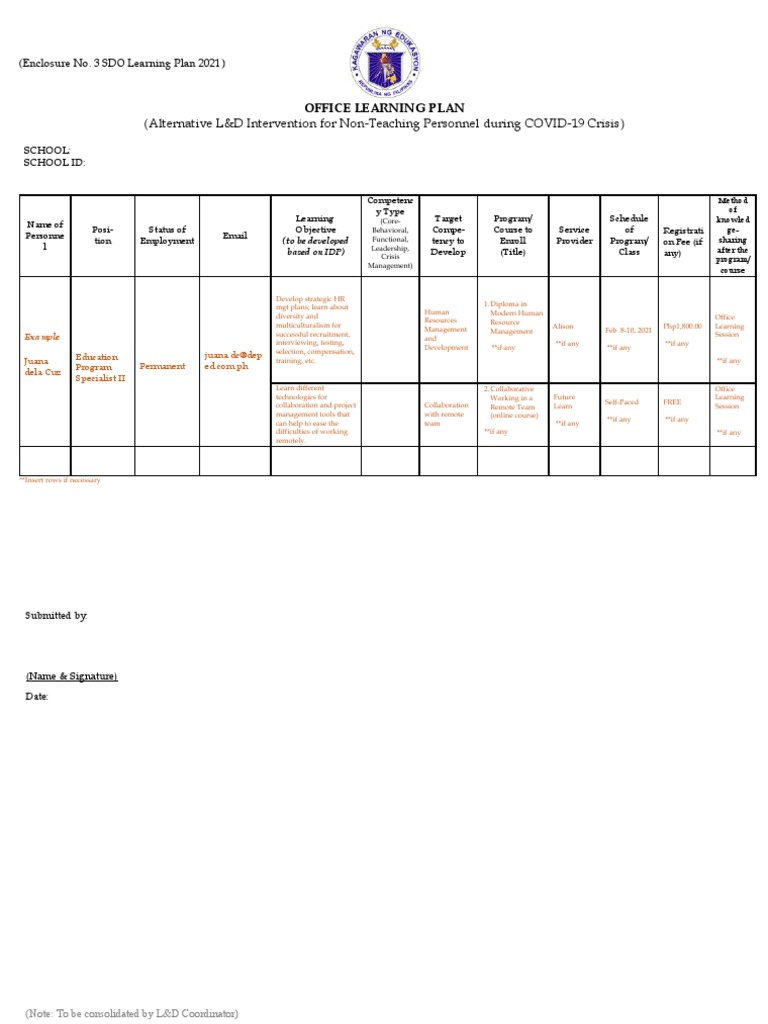 COVID-19 Learning Plan for Non-Teaching Staff | PDF | Systems ...
