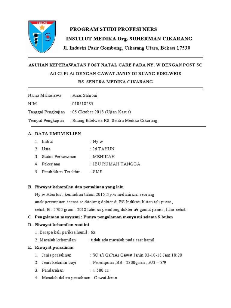 Askep PNC Dengan Gawat Janin | PDF