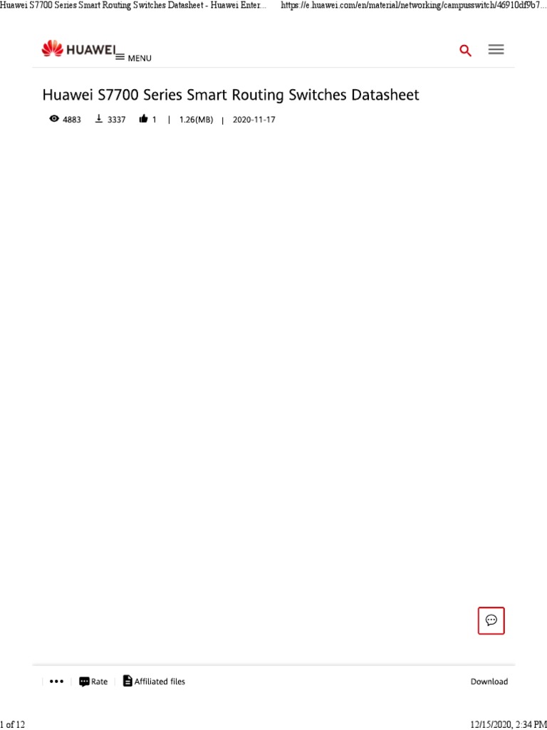 Huawei S7700 Series Switches Datasheet | PDF | Business | Computers