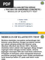 Laporan Uji Modulus Elastisitas Beton | PDF