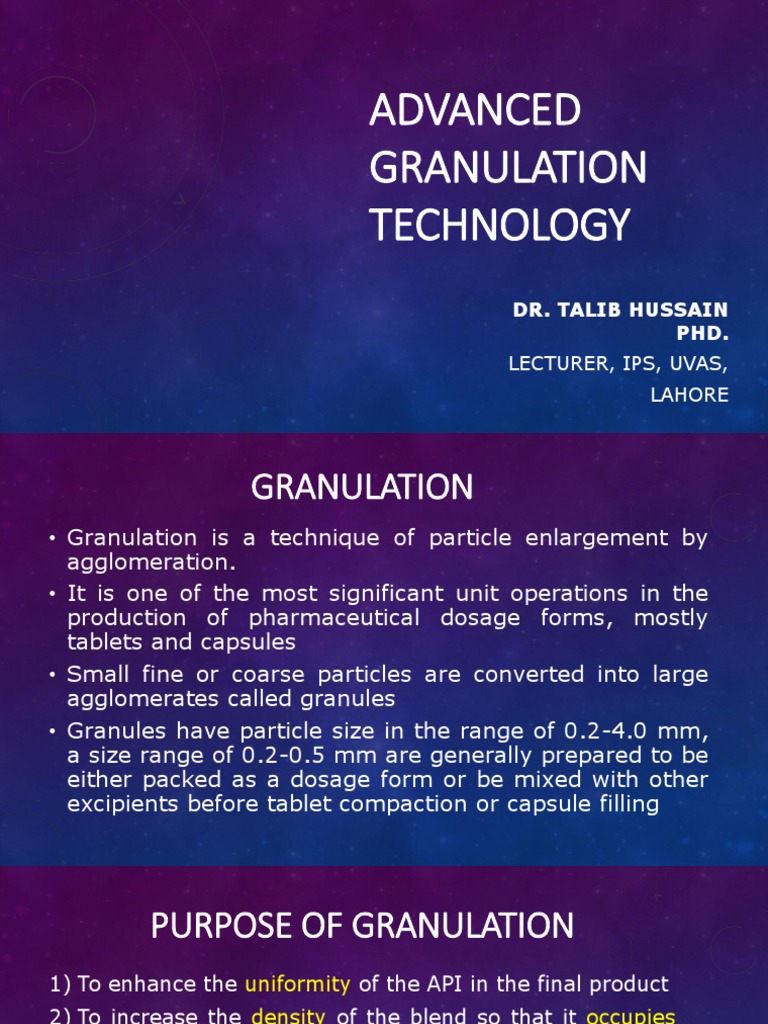 Advanced Granulation Techniques | PDF | Extrusion | Tablet (Pharmacy)