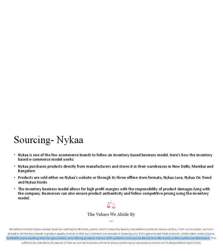 Nykaa's Inventory-Based E-Commerce Model | PDF