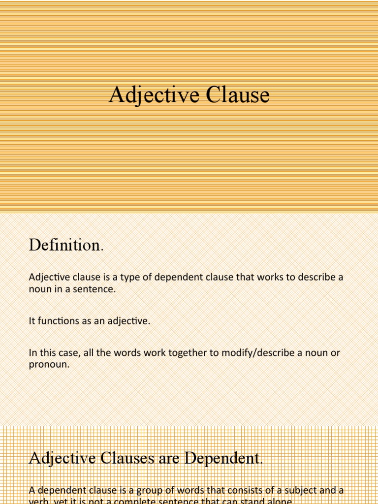 Adjective Clause | PDF | Adjective | Clause