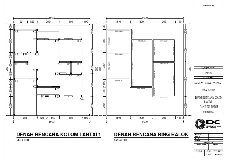 Denah Kolom dan Ring Balok | PDF