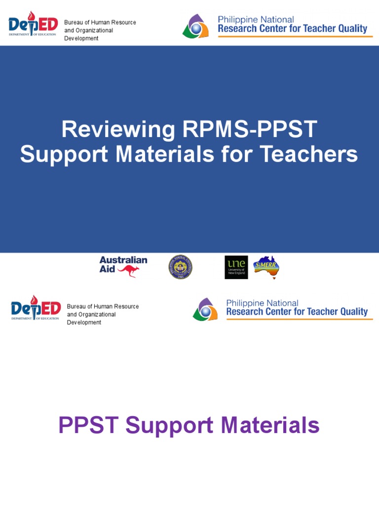 RPMS-PPST Support Materials Overview | PDF | Educational Technology ...