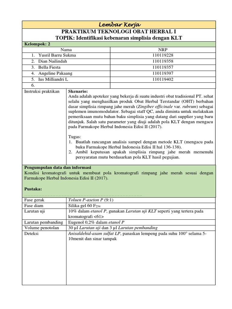 Lembar Kerja KLT, Set A (KEL 2) | PDF
