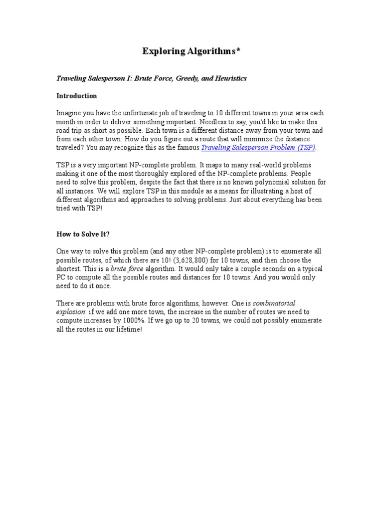 Exploring Algorithms | PDF | Dynamic Programming | Time Complexity