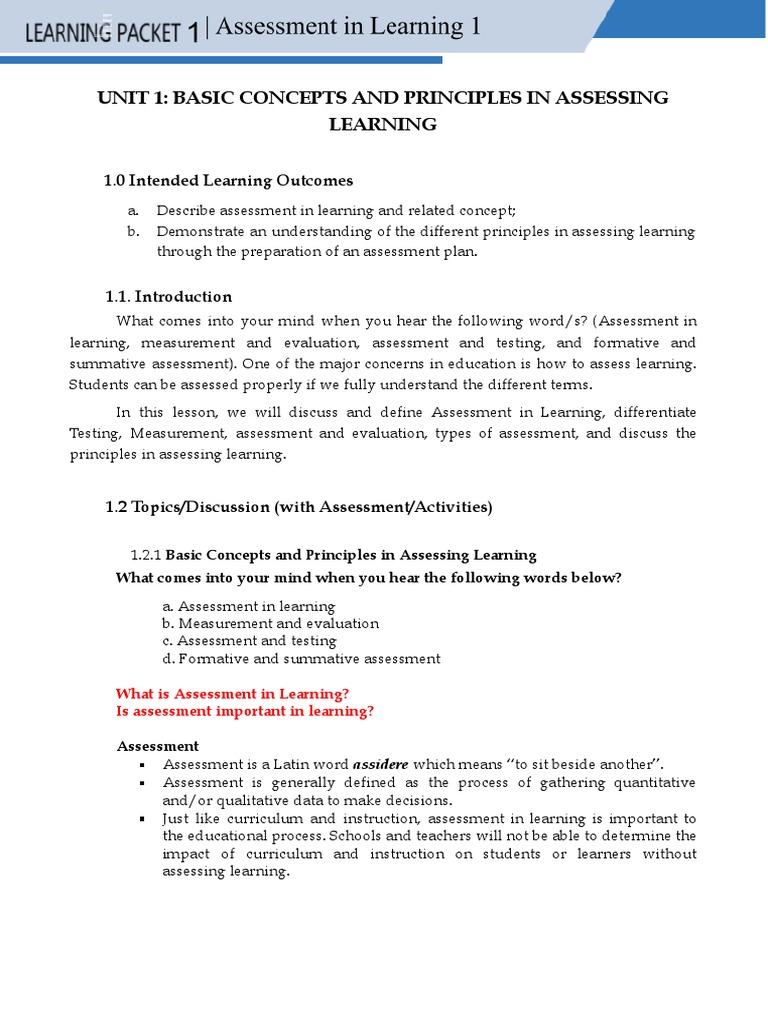 Assessment Unit 1 | PDF | Educational Assessment | Test (Assessment)