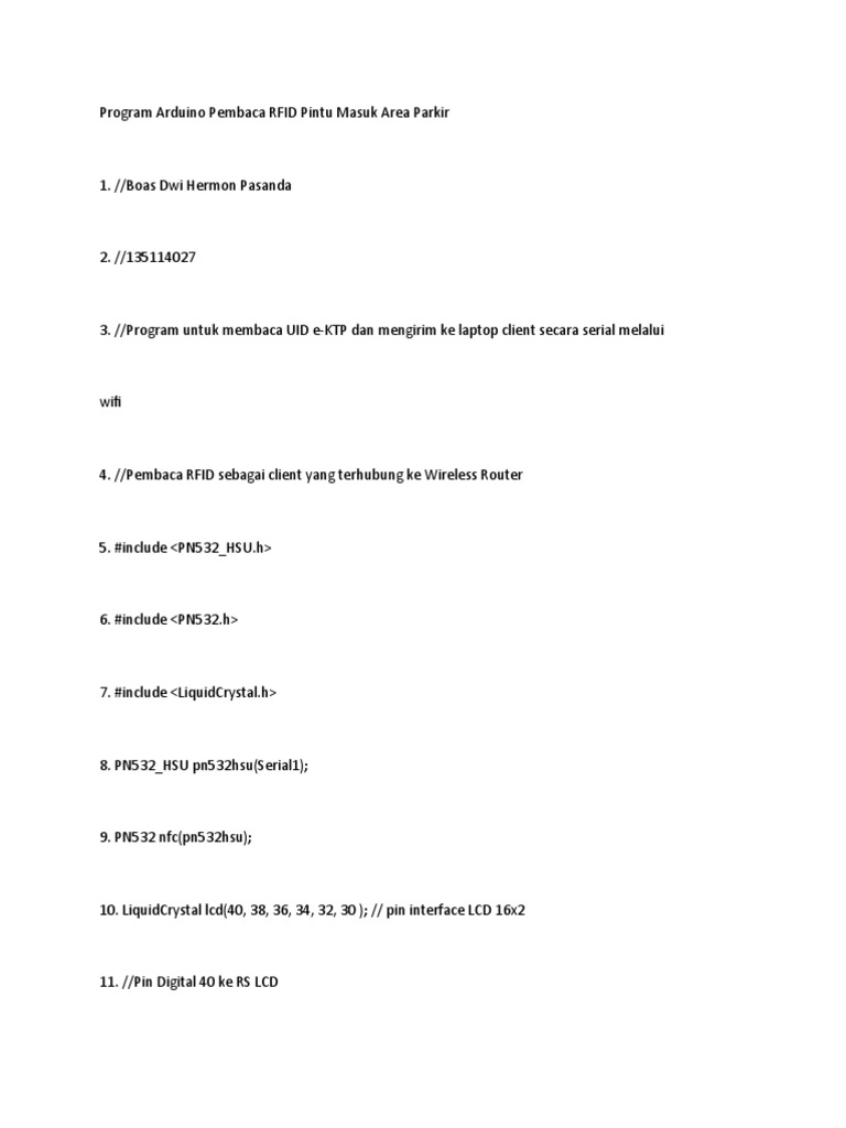 Program Arduino Parkir Otomatis - WPS Office | PDF | Data Transmission ...