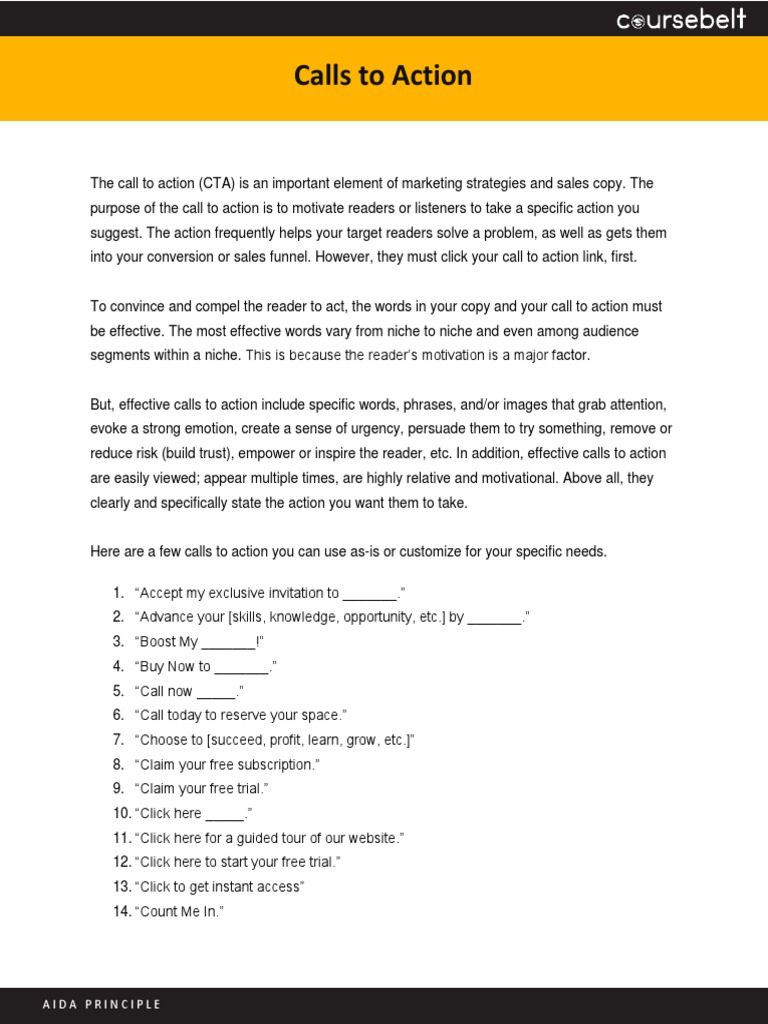 Calls To Action | PDF | Business Economics | Mass Media