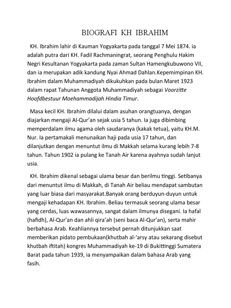 Biografi KH Ibrahim | PDF