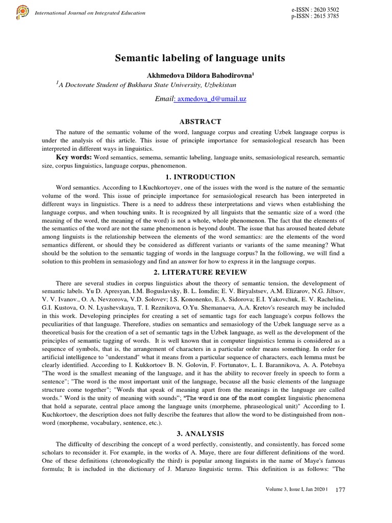 Semantic Labeling of Language Units | PDF | Semantics | Word