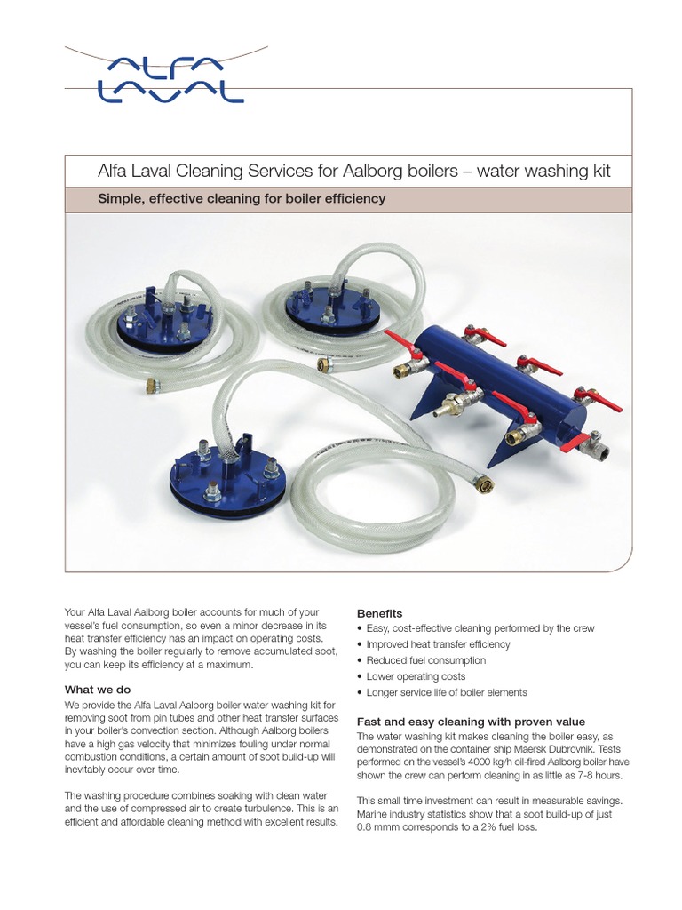 Alfa Laval Aalborg Boiler Cleaning Kit | PDF | Boiler | Fuel Efficiency