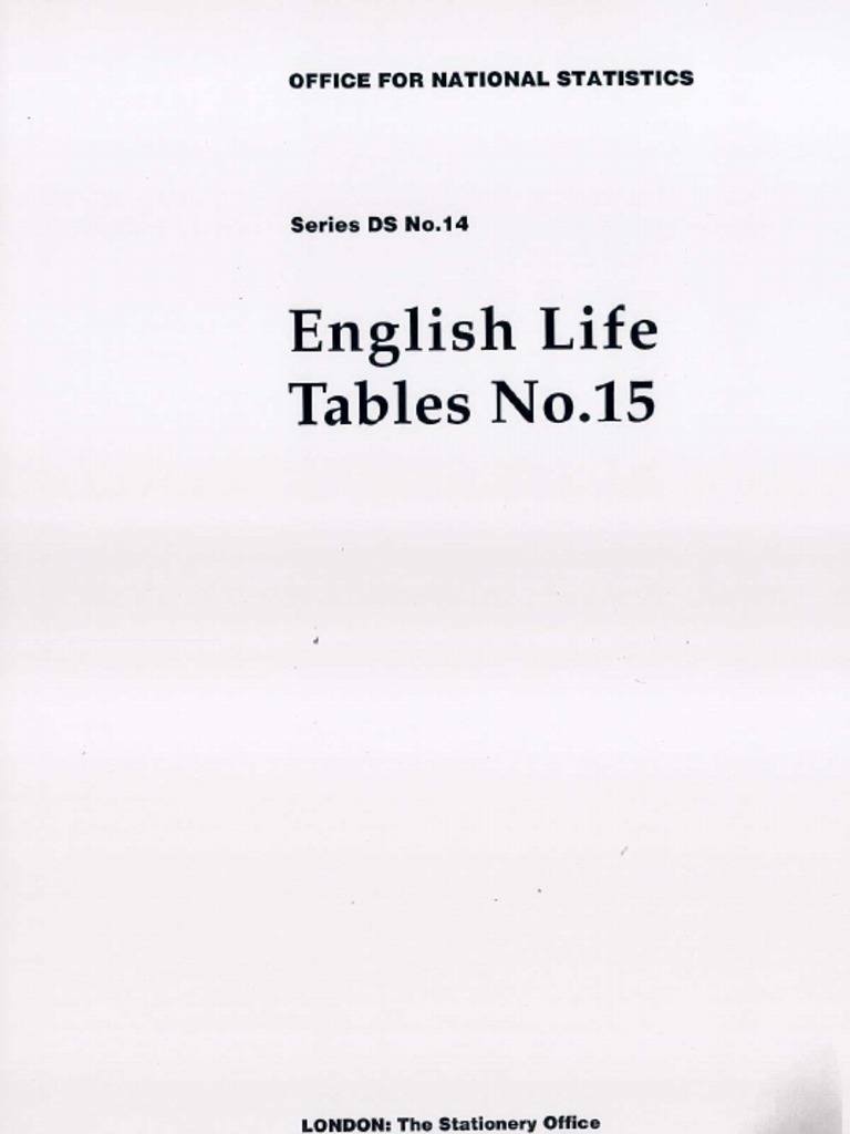 English Life Table 15 | PDF