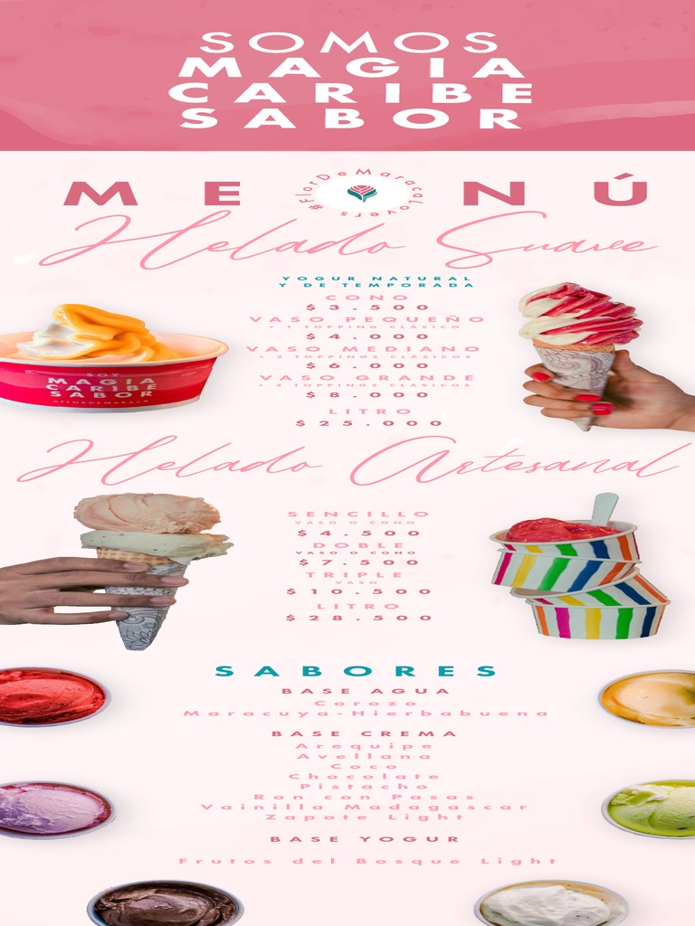 Menú Nuevo Flor de Maraca | PDF | Preparación de comida y bebida | Postres