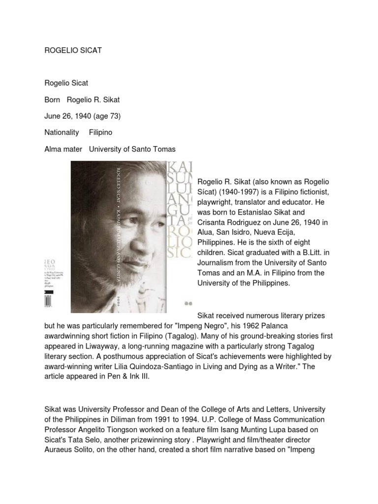 Tata Selo Ni Rogelio Sikat | PDF | Writing | Philippines