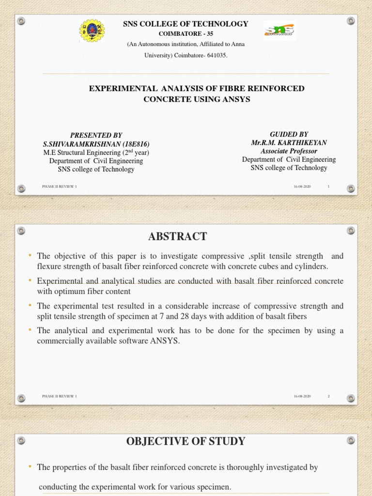 Experimental Analysis Of Fibre Reinforced Concrete Using Ansys Pdf Reinforced Concrete