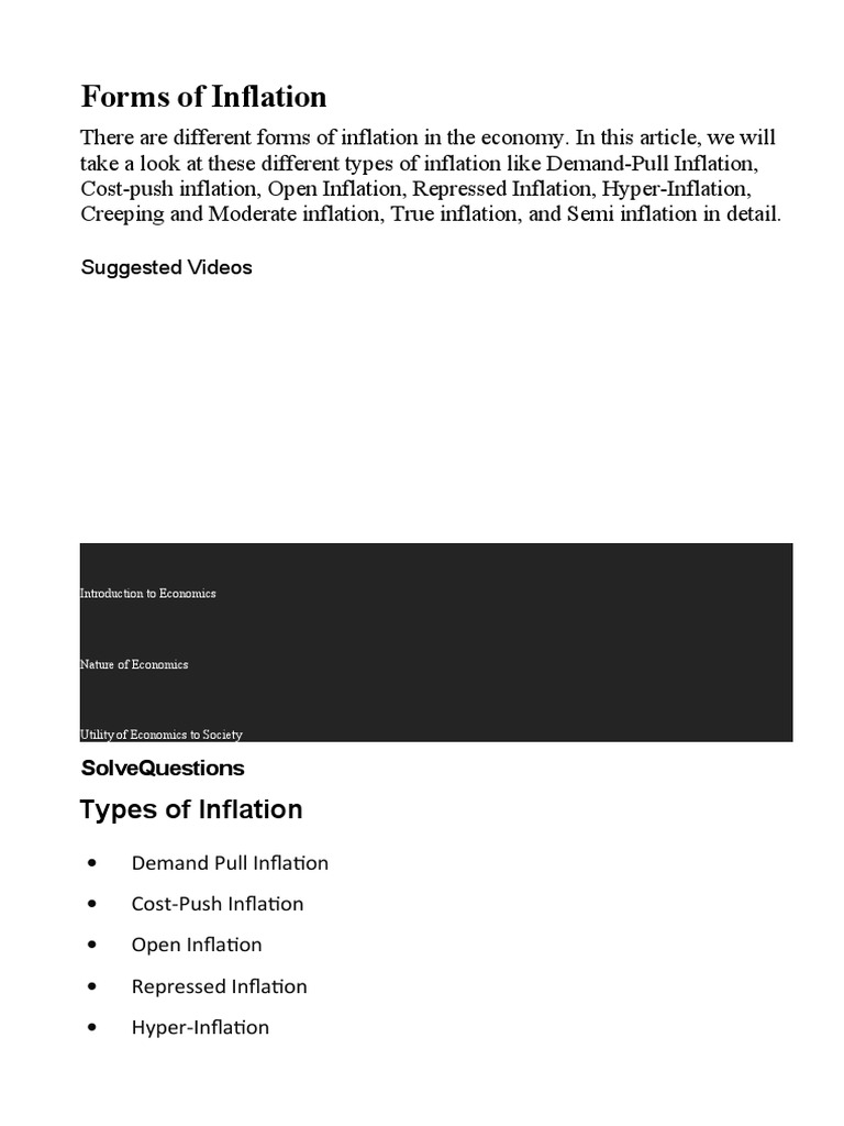 Types of Inflation 7 Oct 20 Asghar | PDF | Price Of Oil | Inflation