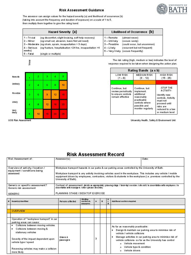 Risk Assessment Guidance: Hazard Severity Likelihood of Occurrence | PDF | Traffic Collision ...