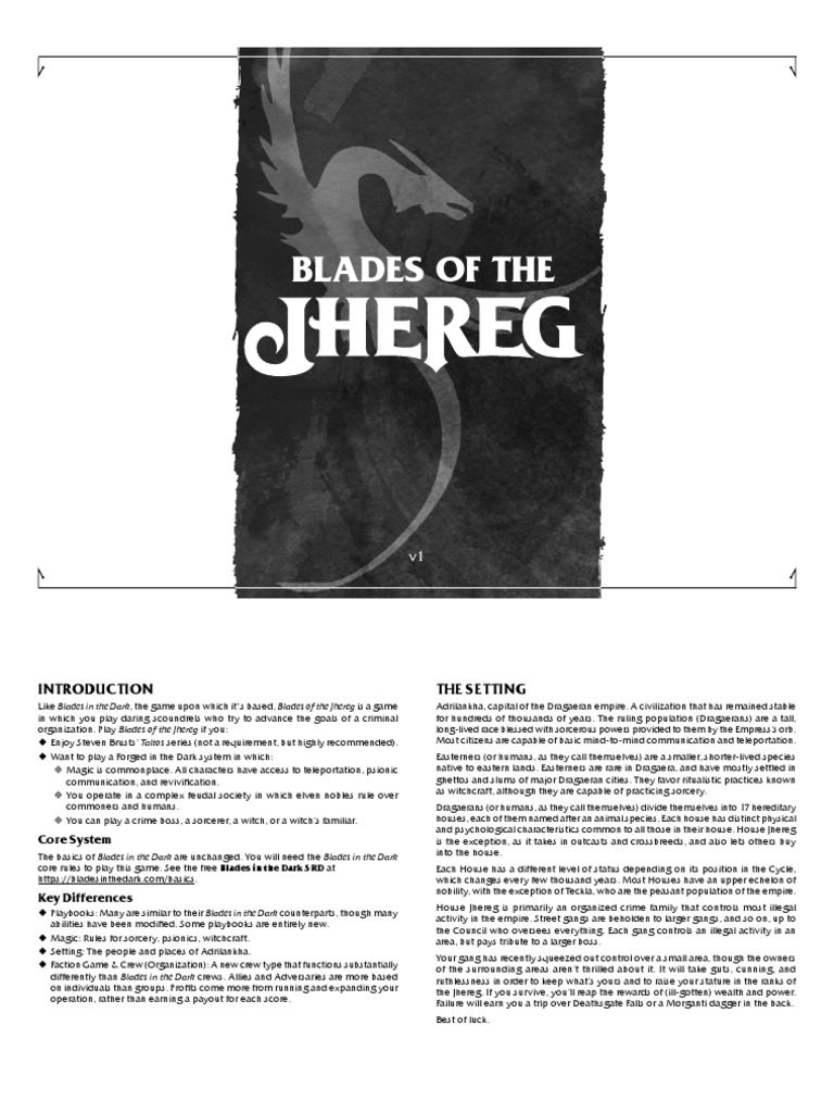 Blades of The Jhereg 01 | PDF | Dragaera