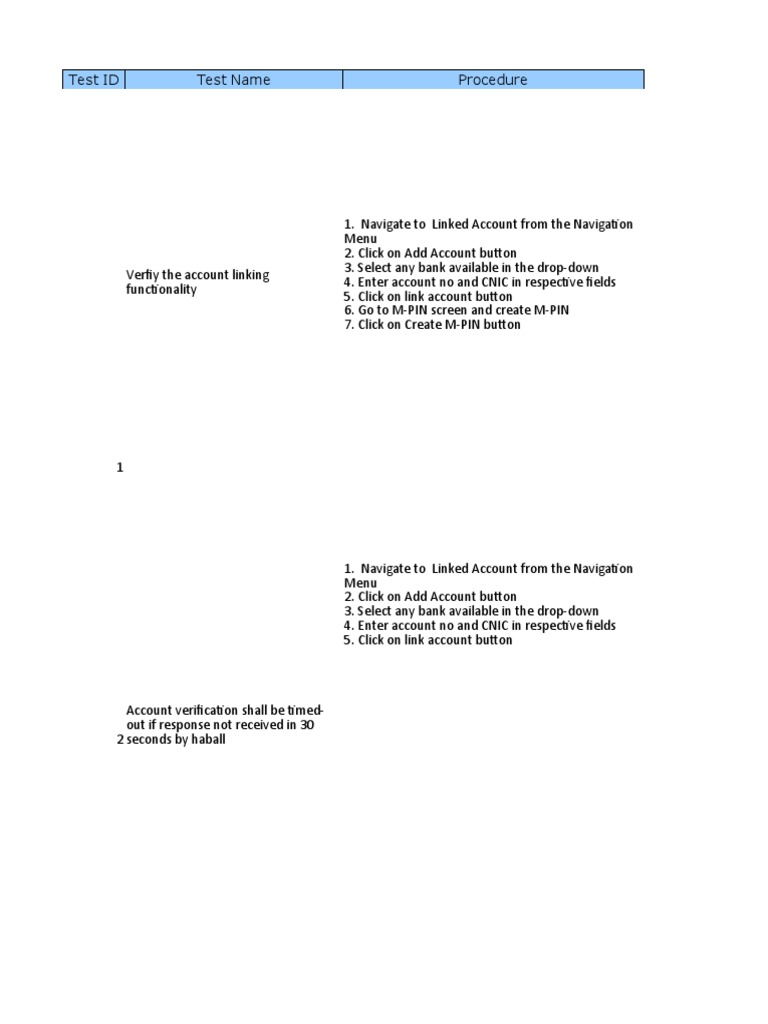 Account Linking Test Cases Pdf Menu Computing Personal Identification Number