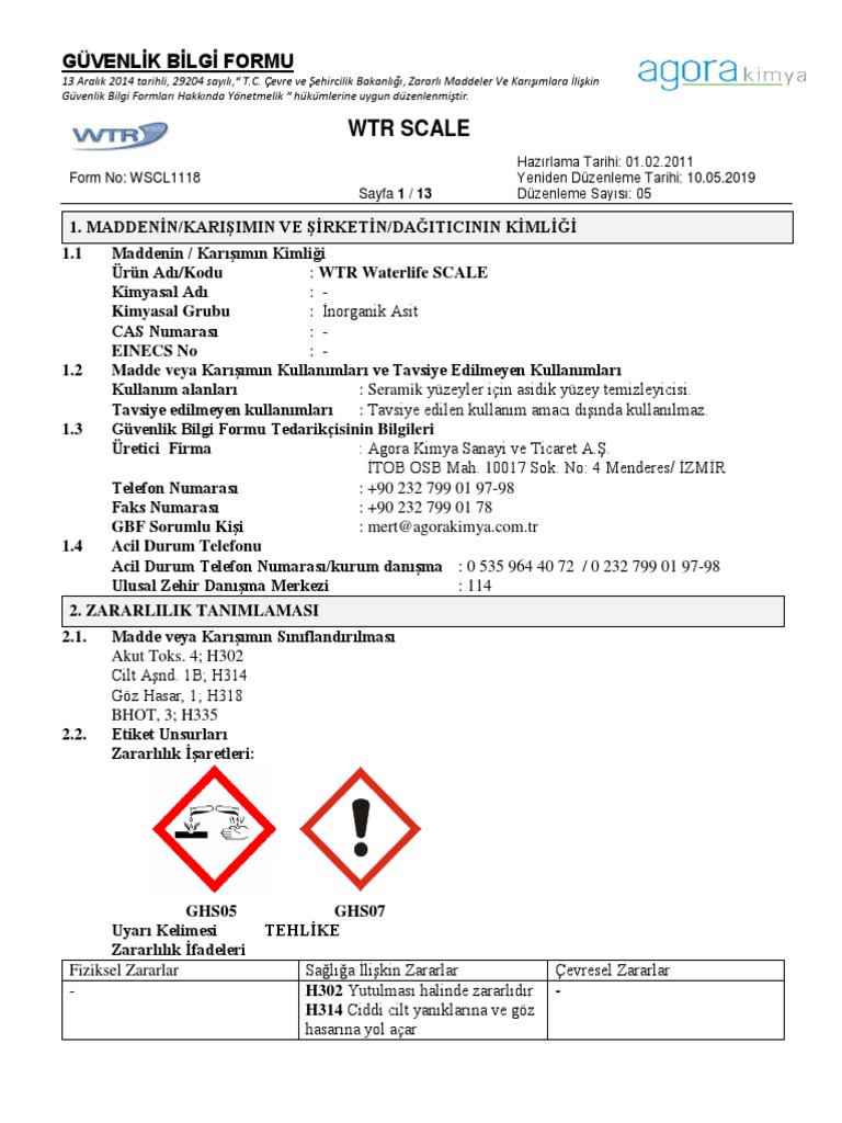 WTR Scale-Msds-Tr | PDF