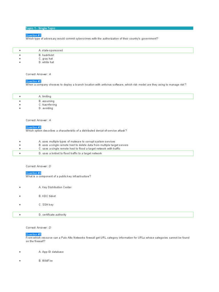 PCCSA Exam Review: Cybersecurity Concepts | PDF
