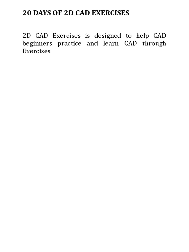 20 Days of 2d CAD Exercises Part I | PDF