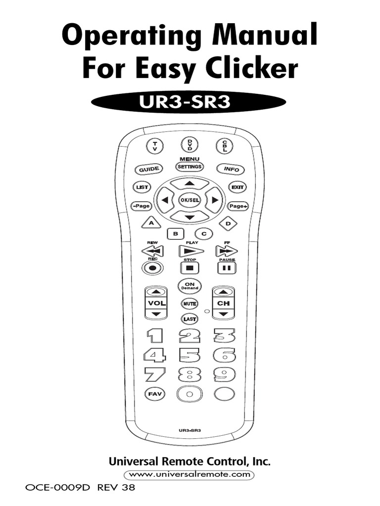 Operating Manual For Easy Clicker: UR3-SR3 | PDF | Remote Control ...