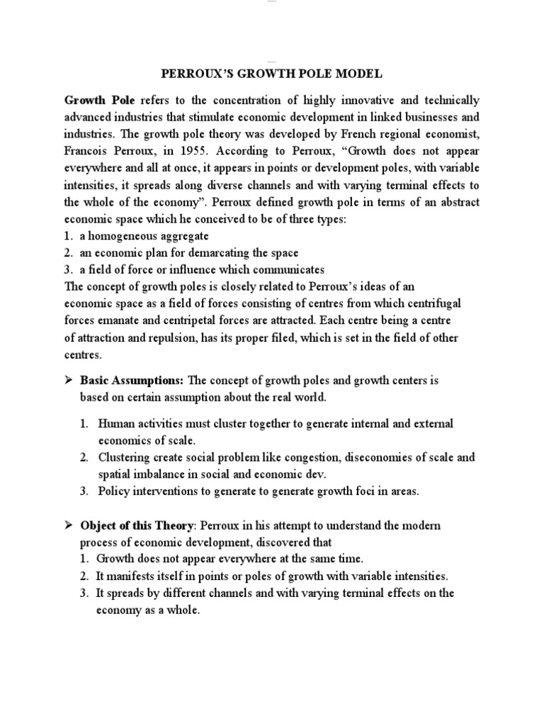 Growth Pole Model | PDF | Economic Growth | Economics