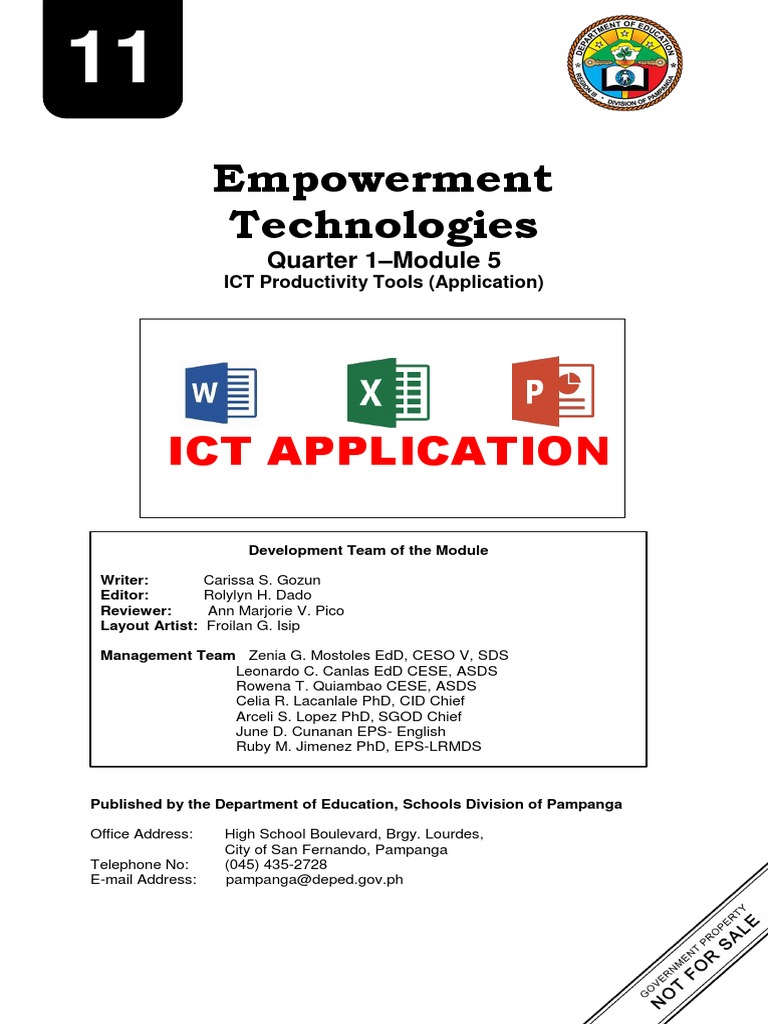 EmpTech - Q1 - Mod5 - ICT Productivity Tools (Application) | PDF | Application Software ...