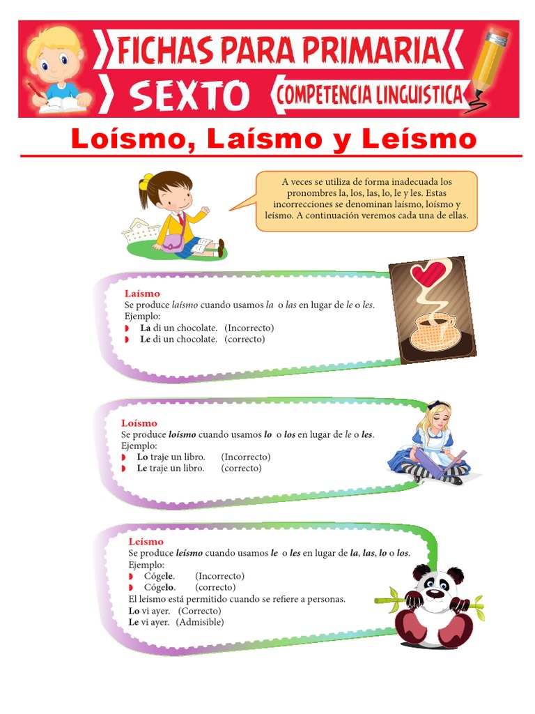 Loísmo Laísmo y Leísmo | PDF | Mecánica del lenguaje | Lingüística