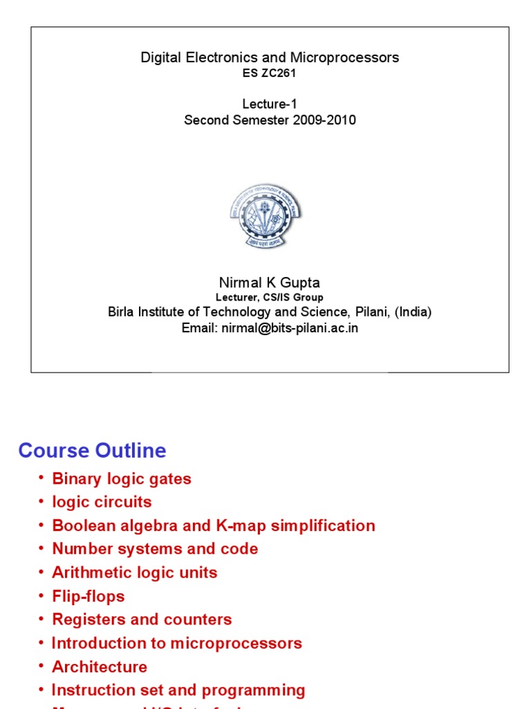 Digital Electronics and Microprocessors | PDF | Logic Gate | Digital ...