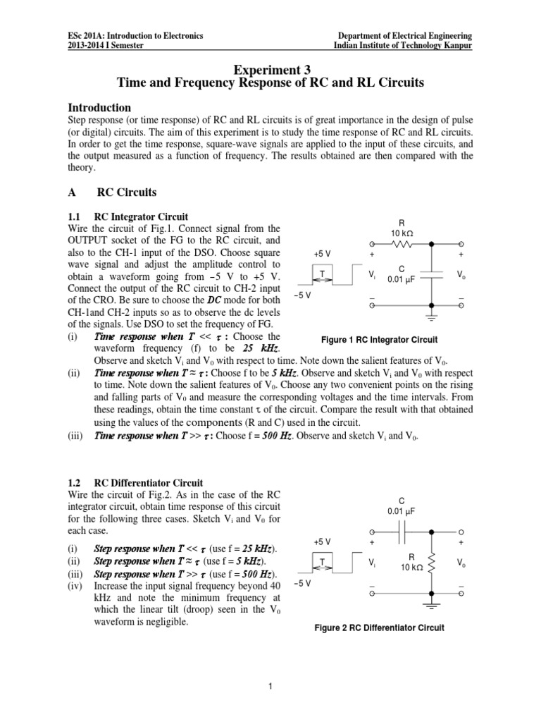 RL RC Frequency Response Exp | PDF | Electronic Circuits | Amplitude