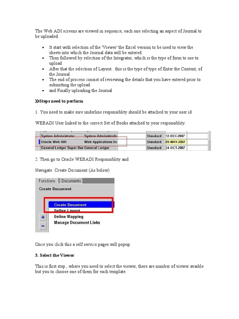 The Web ADI Screens Are Viewed in Sequence | PDF | Microsoft Excel ...