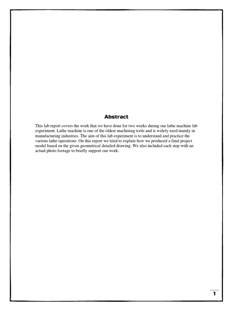 Lathe Machine Lab Report | PDF | Machining | Metalworking