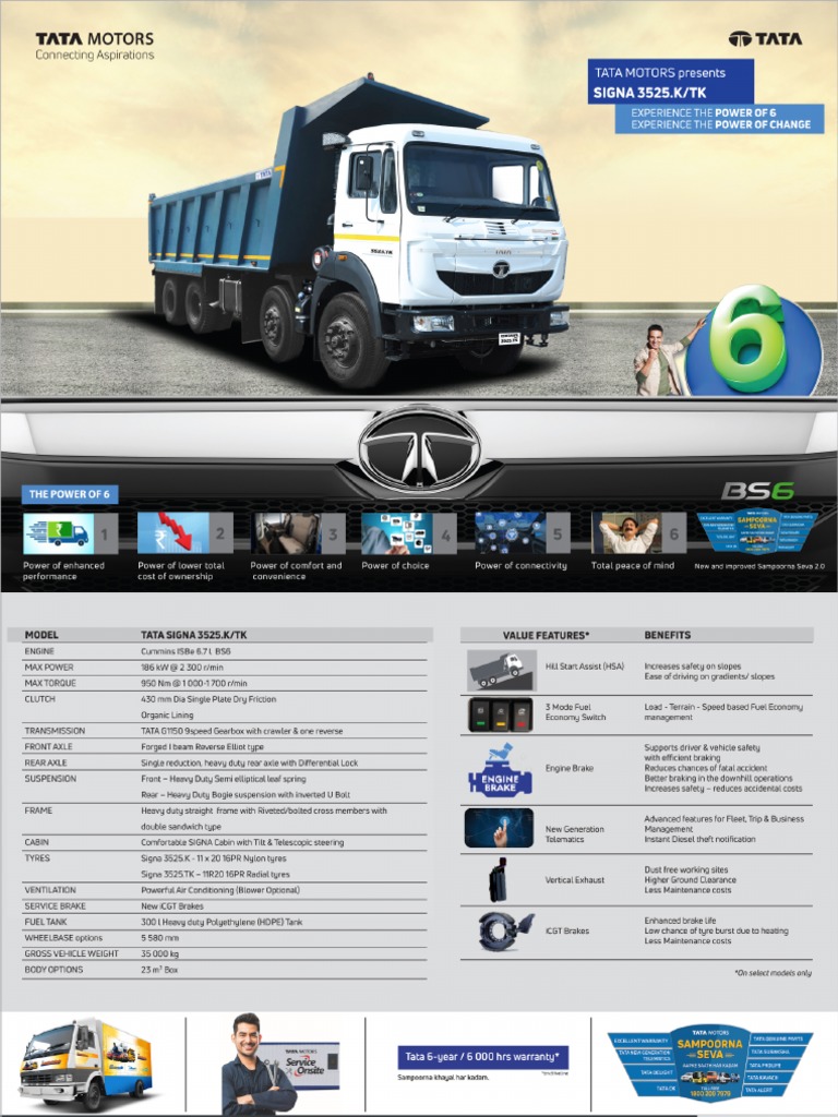 Tata Signa 3525 K TK Brochure | PDF
