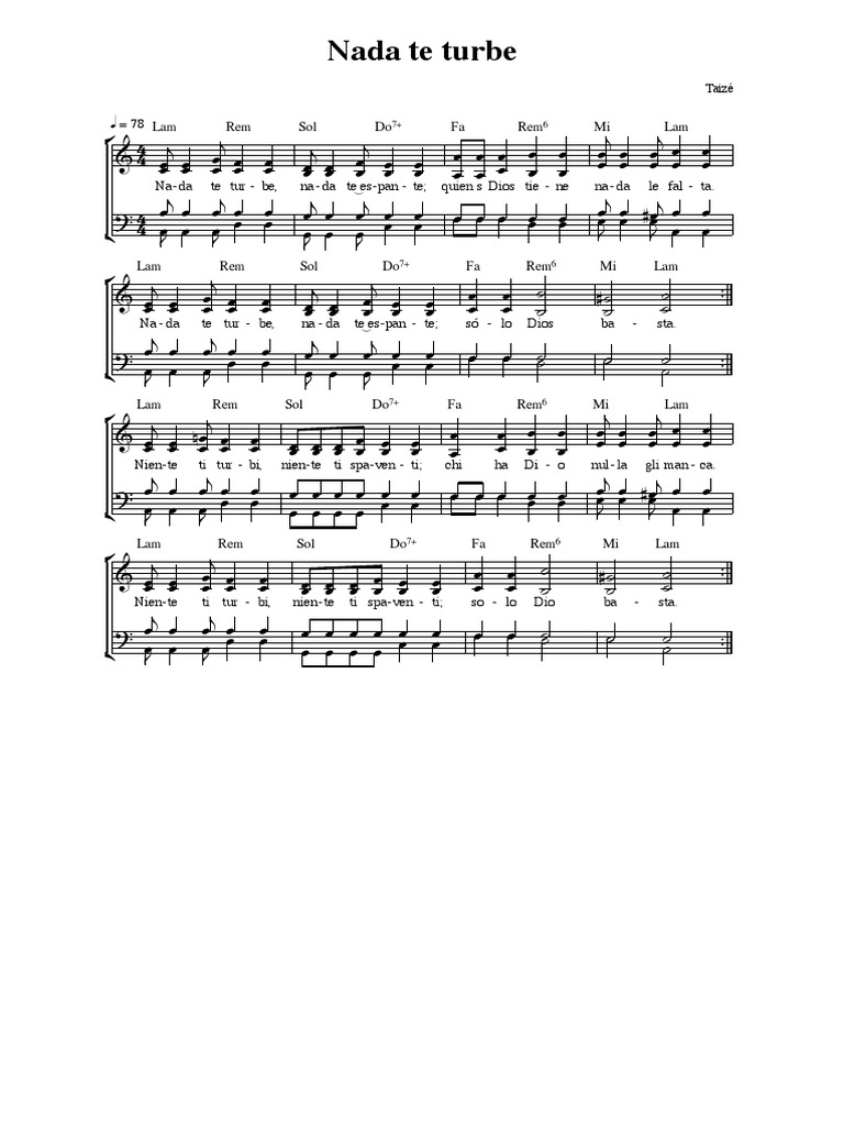 Nada Te Turbe (Taizé) | PDF