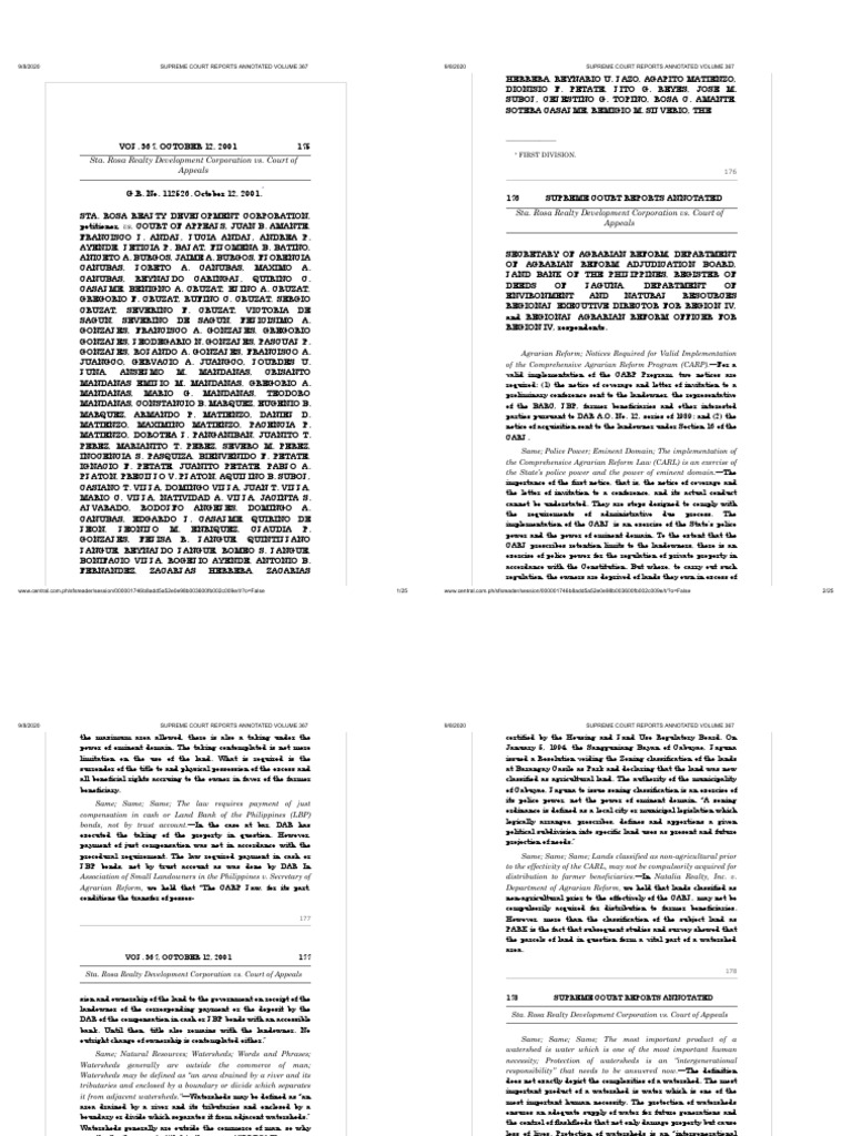 Sta Rosa Development Corp VS Ca | PDF | Eminent Domain | Law And Economics