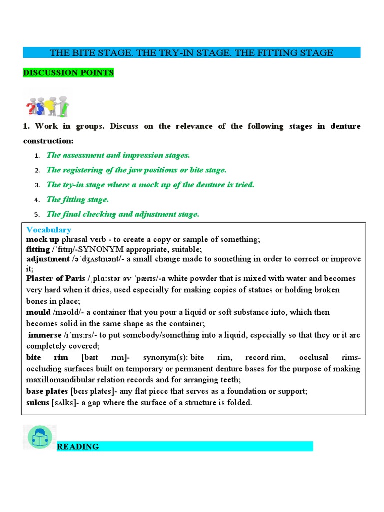 The Bite Stage. The Try-In Stage. The Fitting Stage | Download Free PDF ...