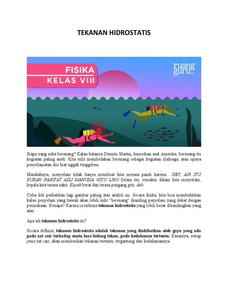 Tekanan Hidrostatis | PDF