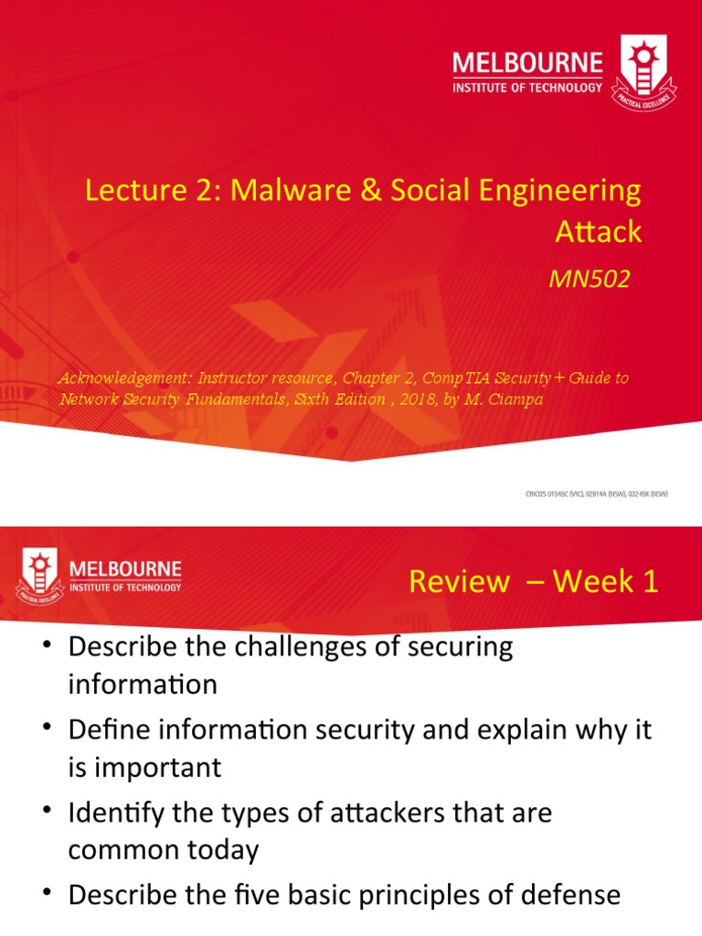 Lecture 2: Malware & Social Engineering Attack | PDF | Computer Virus ...