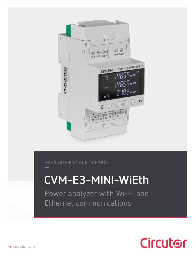 Cvm-E3-Mini-Wieth: Power Analyzer With Wi-Fi and Ethernet Communications | PDF | Wi Fi | Bluetooth