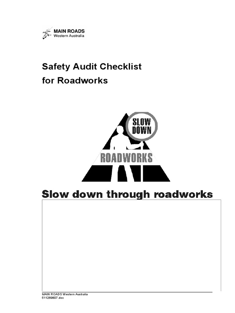 Road Safety Audit Checklist for Works | PDF | Traffic | Traffic Light