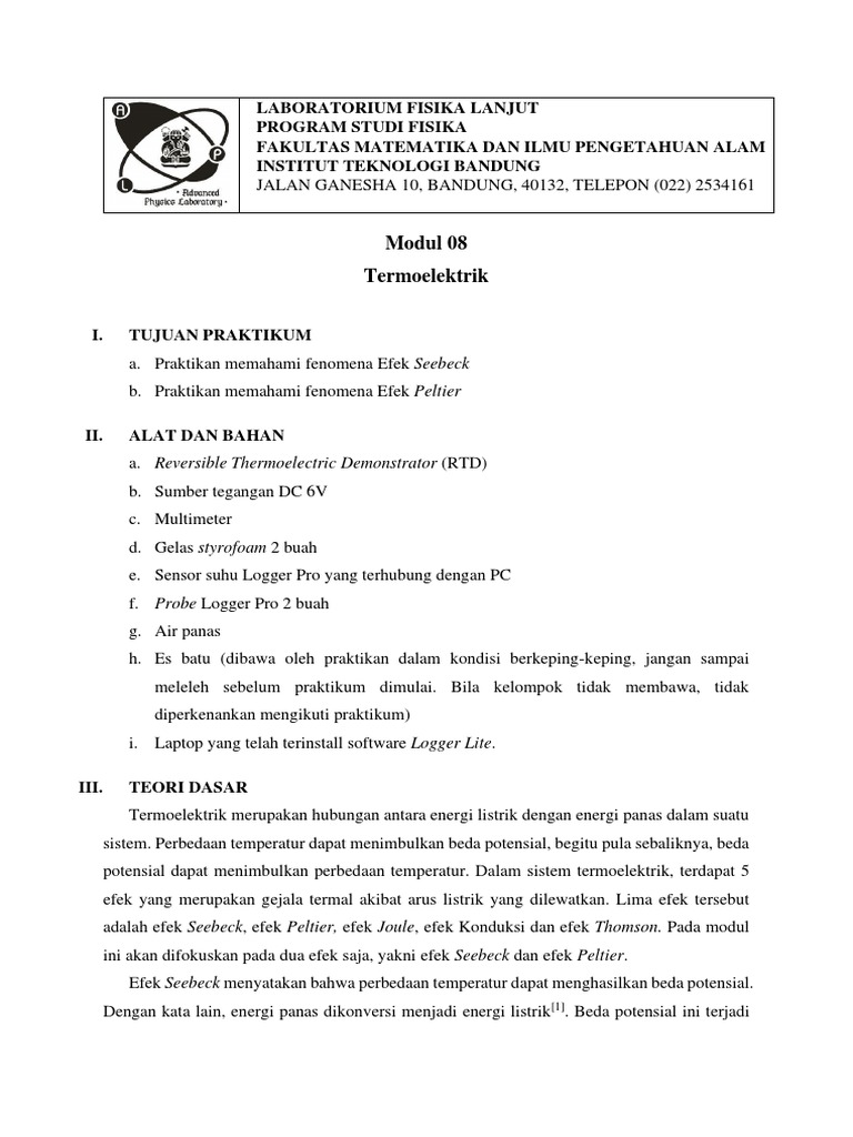 Modul 08 - Termoelektrik | PDF
