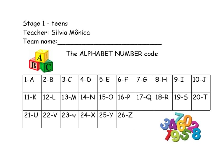 The Alphabet Number Code | PDF